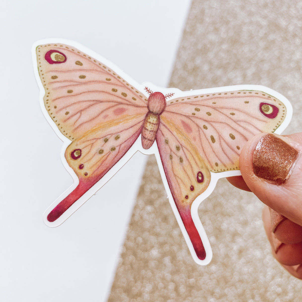 Pink Moth - Matte Vinyl Sticker – Mira Byler, LLC